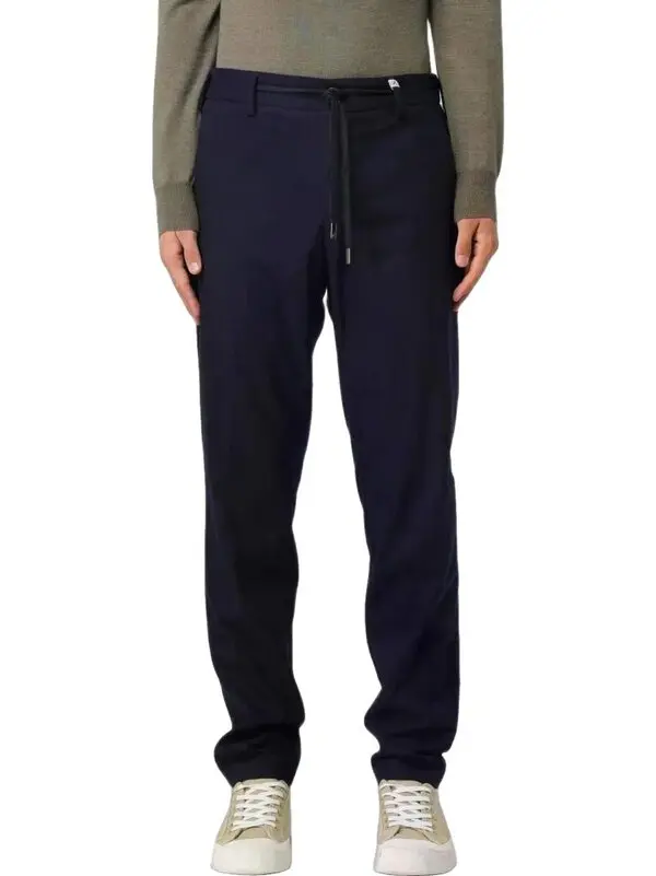 MYTHS Contrast Stitch Drawstring Trousers - Blue