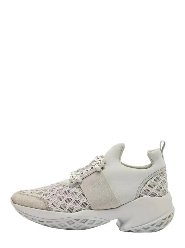ROGER VIVIER Viv Run' Sneakers With Crystal Embellished Buckle - Grey