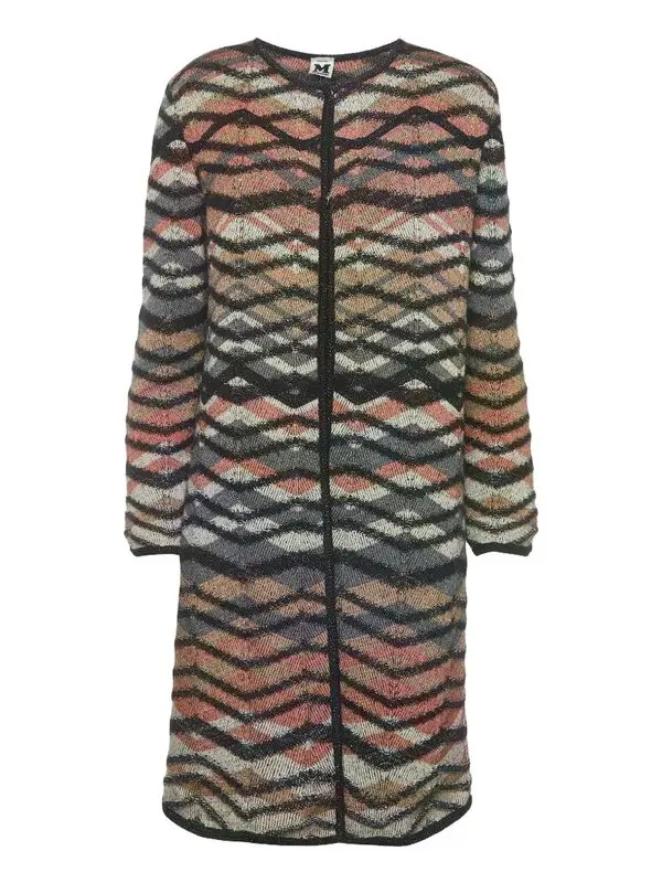Missoni Zigzag Knit Long Cardigan - Black