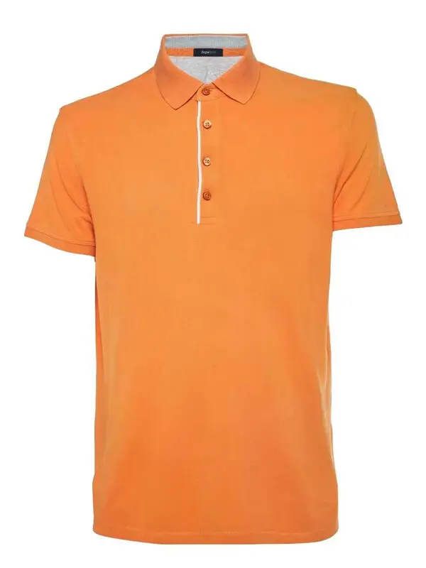 Zegna Pique Knit Polo Shirt - Orange