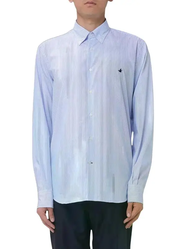 BROOKSFIELD Striped Poplin Shirt - Blue