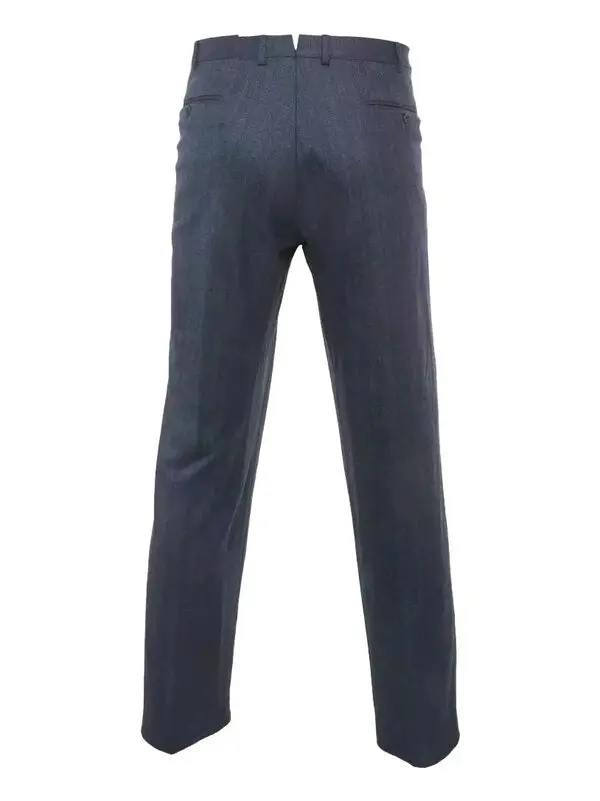 Ermenegildo Zegna Mila Herringbone Wool Trousers - Blue