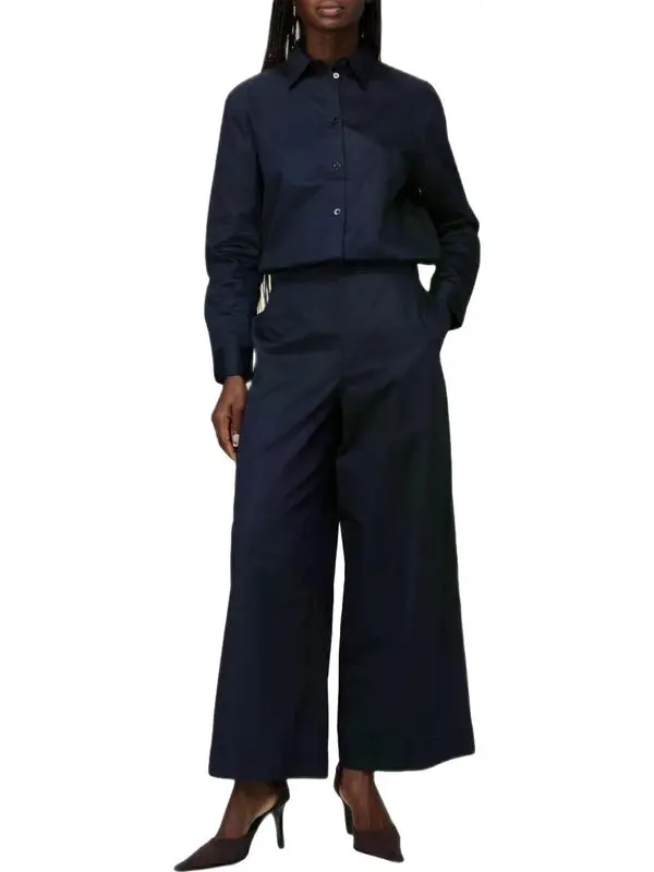 Max Mara Cropped Wide-leg Trousers - Blue