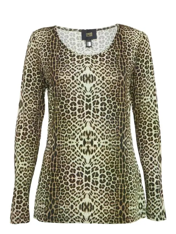 Roberto Cavalli Leopard-print Jersey Sweater - Neutrals