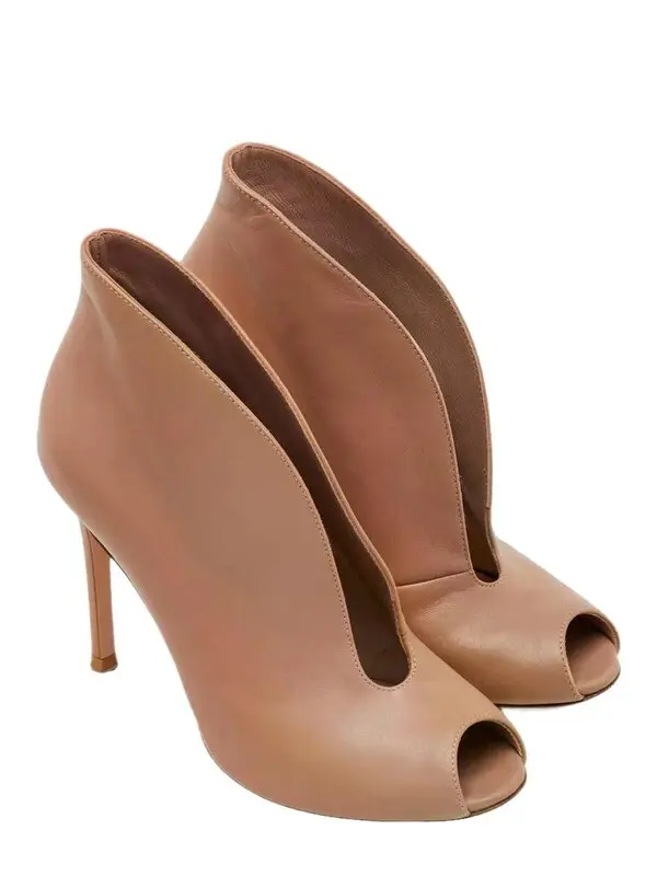 GIANVITO ROSSI Vamp Peep-toe Ankle Boots - Neutrals