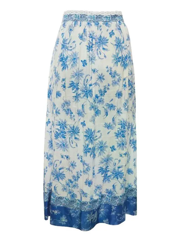 Sandro Floral Print Skort - Blue