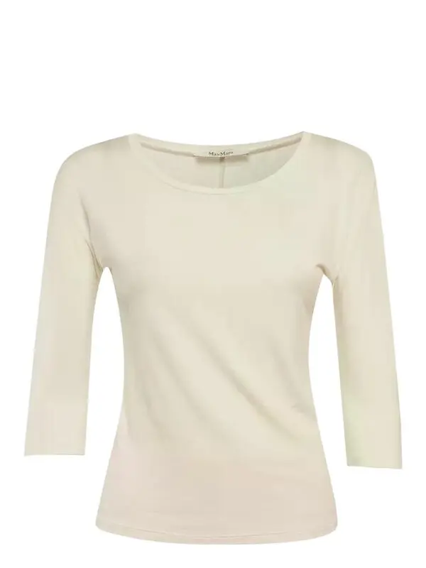 Max Mara Cream Jersey Crew Neck T-shirt - Neutrals