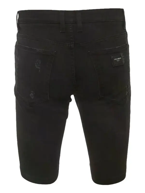 Dolce & Gabbana Distressed Denim Shorts - Black