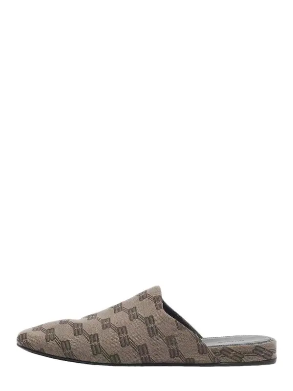 Balenciaga Bb Monogram Canvas Mules - Brown