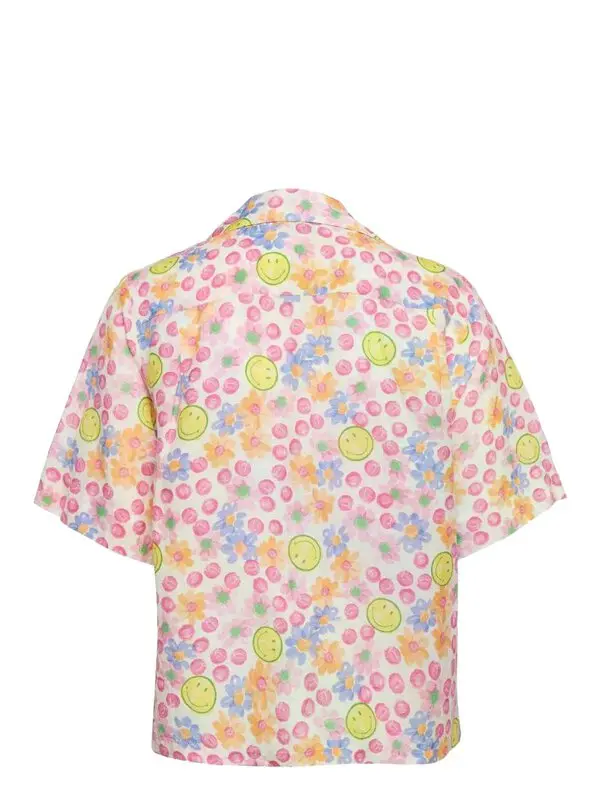 Sandro Smiley Floral-print Shirt - Neutrals