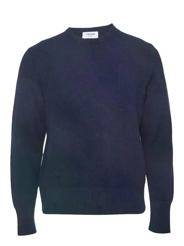 Thom Browne Back Stripe Crewneck Sweater - Blue