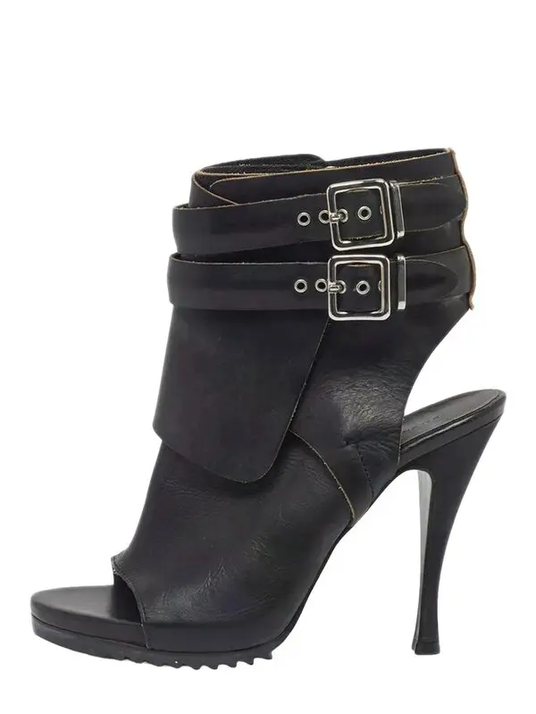 Balenciaga Buckled Ankle Boots - Black