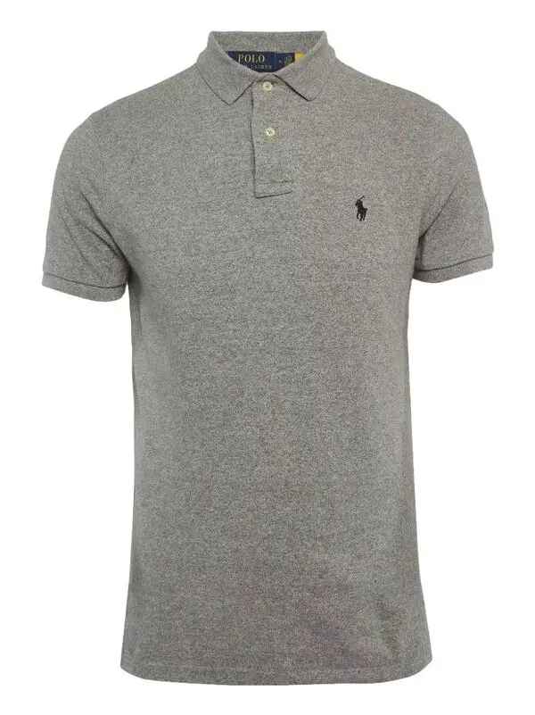 Polo Ralph Lauren Pique Embroidered-logo Polo Shirt - Grey