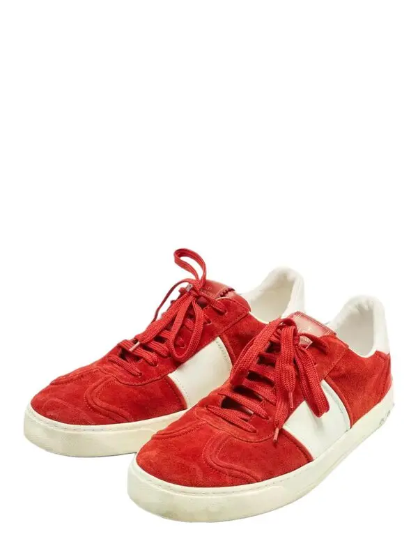 Valentino Garavani Rockstud Suede Sneakers - Red