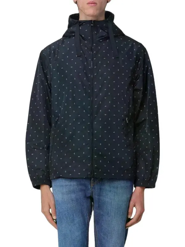 Emporio Armani Logo-print Hooded Jacket - Blue