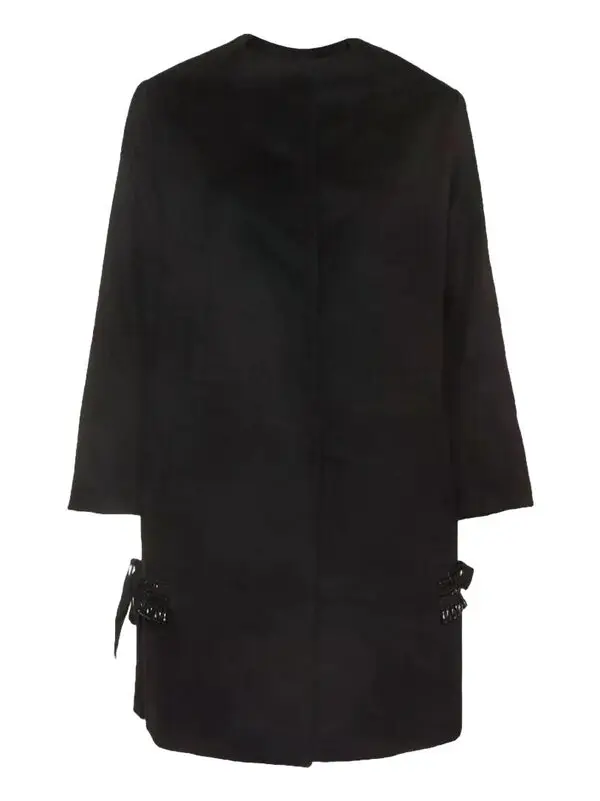 Max Mara Embellished Coat - Black