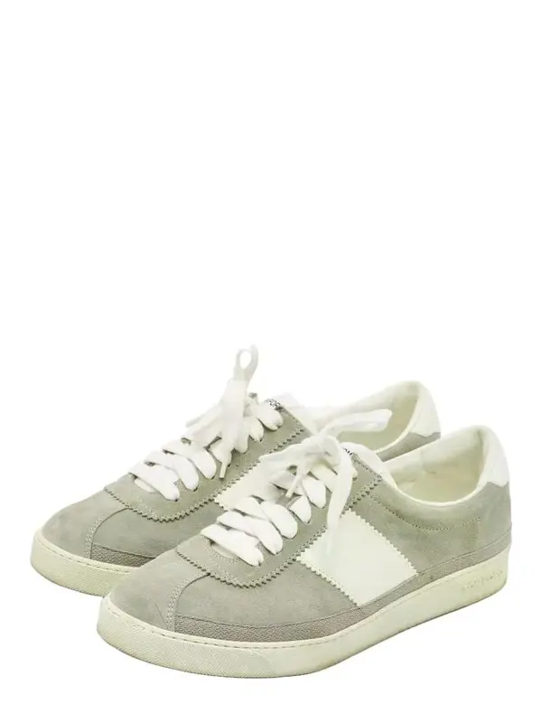TOM FORD Suede And Leather Low-top Sneakers - Grey