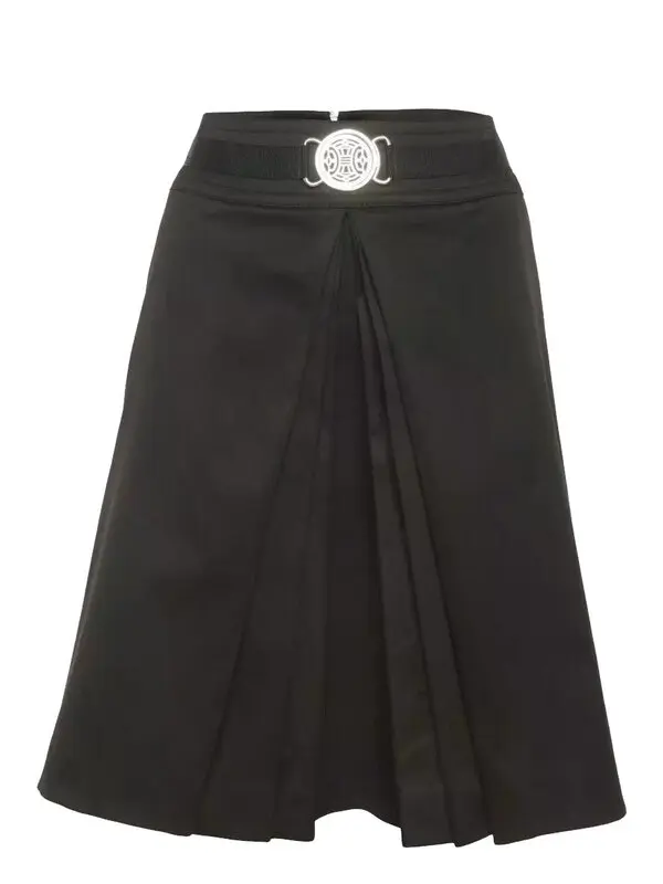 Celine Belted Midi Skirt - Black