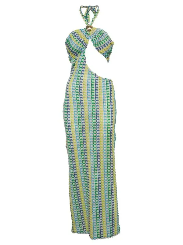 GIZEM PARÇALI Crochet-knit Maxi Dress - Neutrals