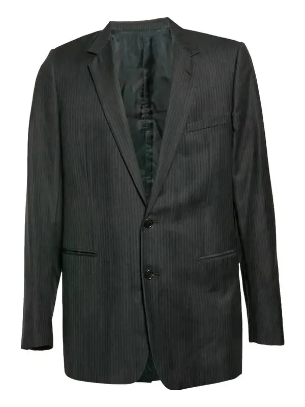 Dior Striped-pattern Single-breasted Blazer - Grey