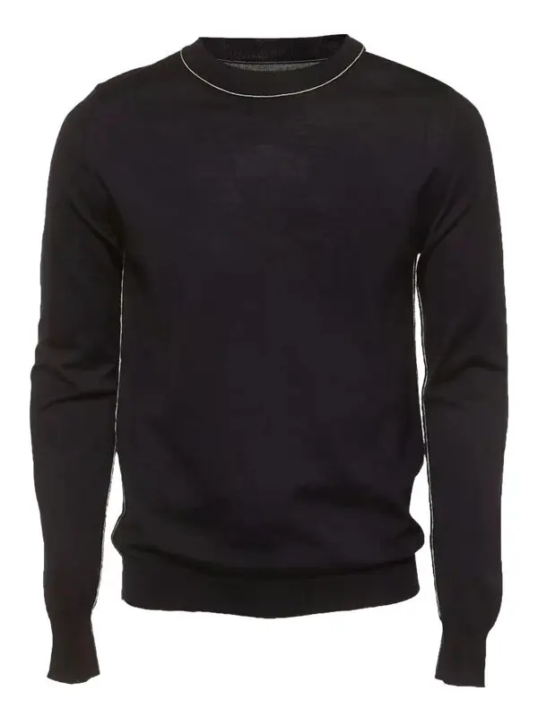 MAISON MARGIELA Contrast-trim Knit Sweater - Black