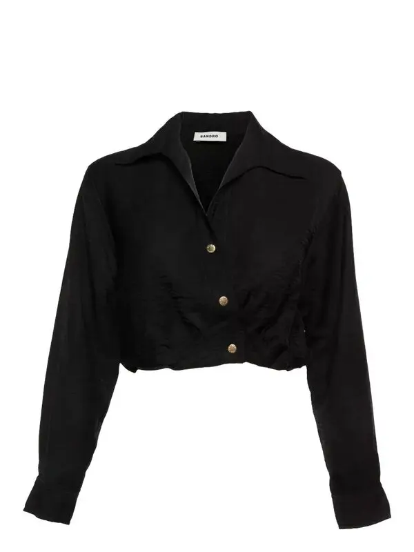 Sandro Cropped Shirt - Black