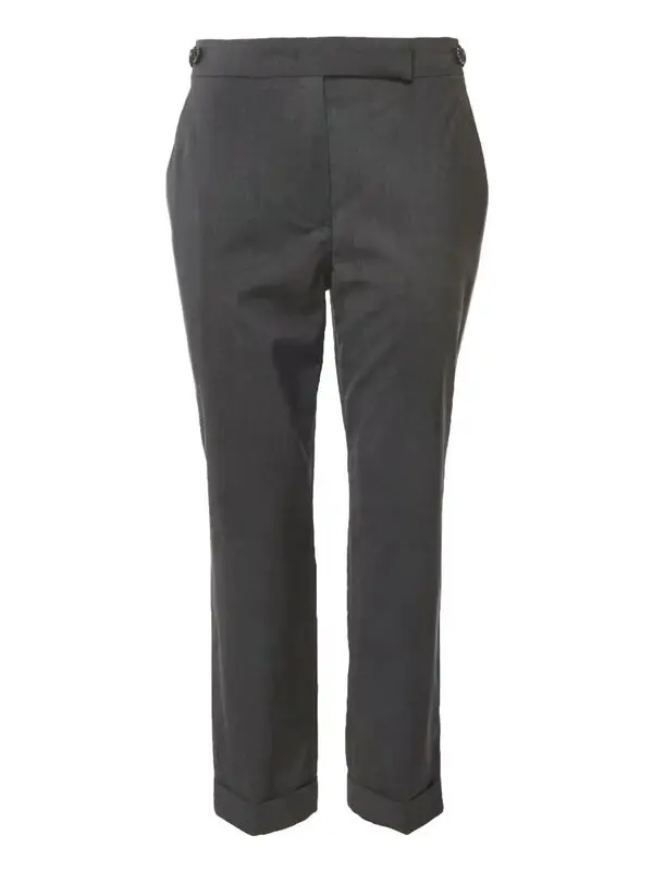 Prada Wool Straight-fit Button-tab Trousers - Grey