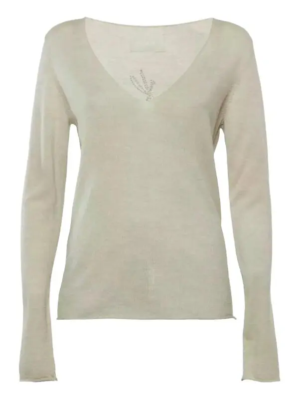 Zadig&Voltaire Embellished V-neck Top - Neutrals