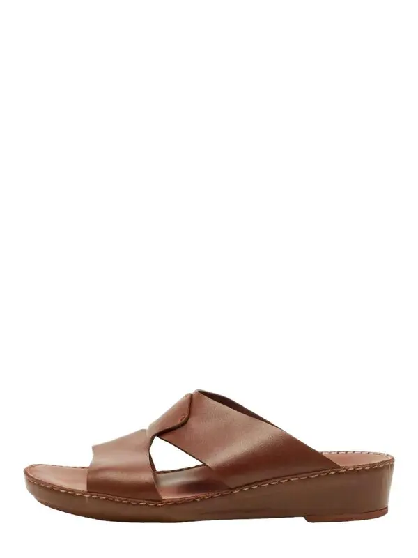 Loro Piana Buckle Leather Sandals - Brown