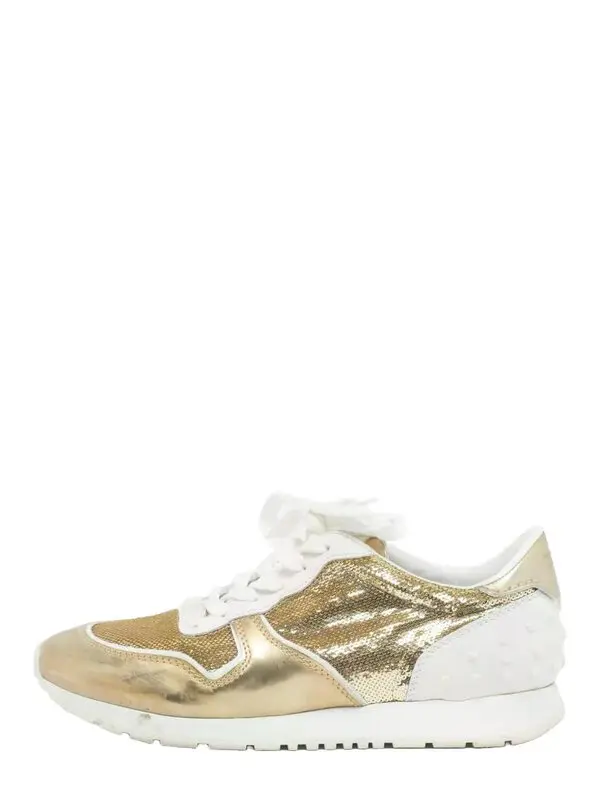 TOD'S Sequin Embellished Sneakers - Gold