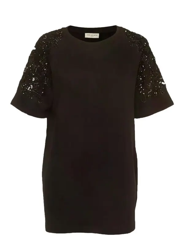 Dries Van Noten Sequin Embellished Crewneck T-shirt - Black