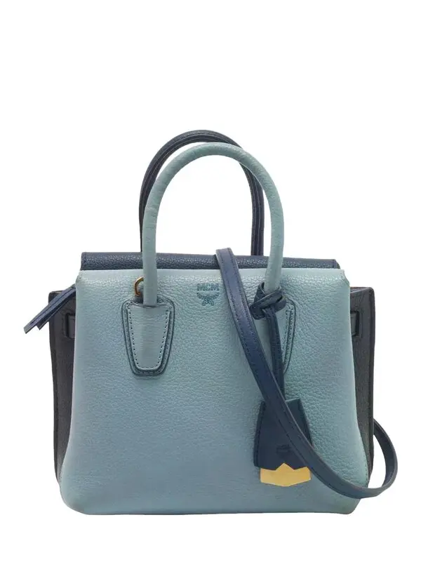 Mcm Mini Milla Park Avenue Leather Tote Bag - Blue