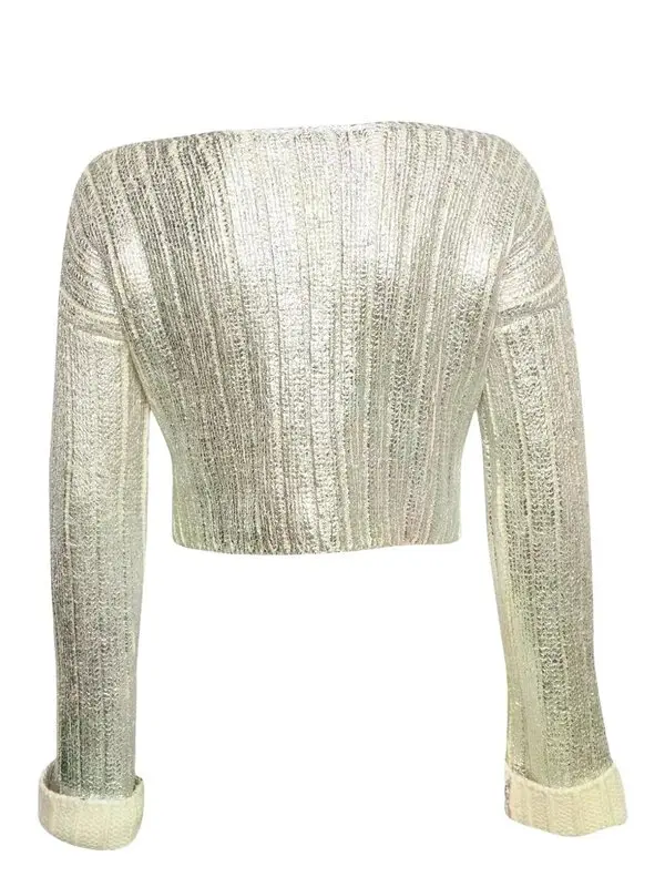Balmain Ribbed Knit Sweater - Silver