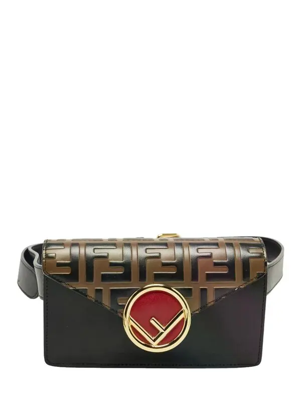 Fendi Ff-motif Leather Belt Bag - Black