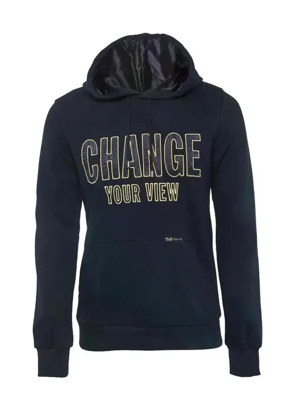 Dolce & Gabbana Long Sleeve Drawstring Hoodie - Blue