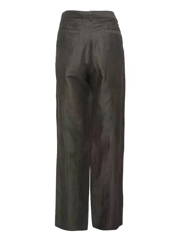 ARMANI Cotton Wide-leg Trousers - Black