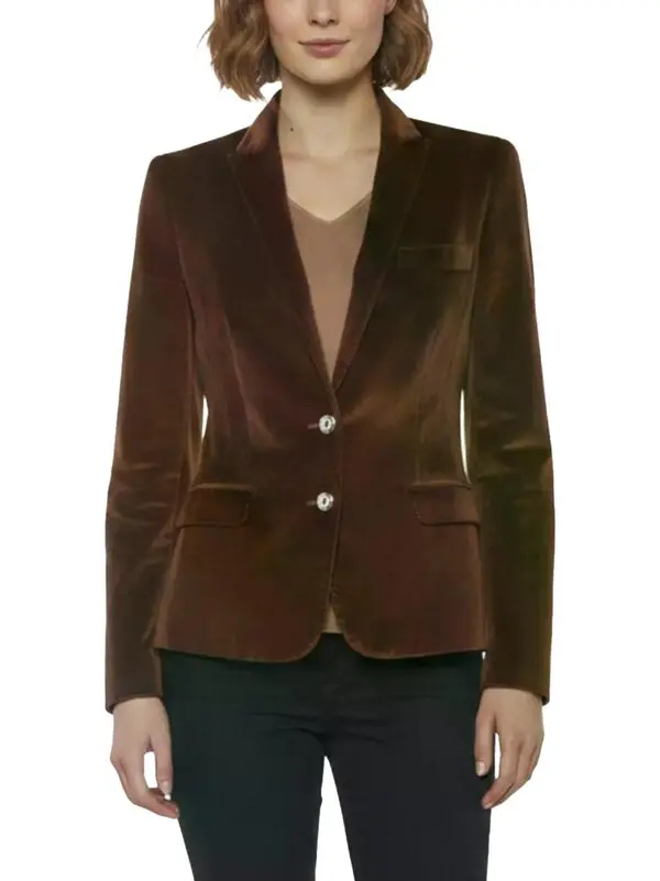 Dolce & Gabbana Cotton Velvet Single-breasted Blazer - Brown