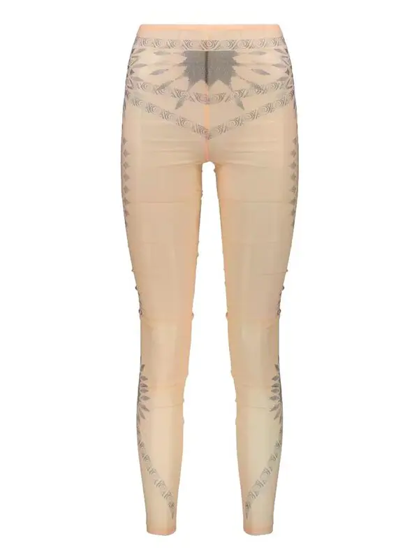 Alberta Ferretti Geometric-print Regular-length Leggings - Neutrals