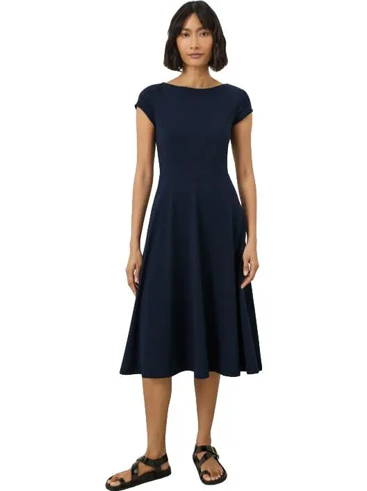 PACT Fit & Flare Ballet Dress In Organic Cotton - Navy