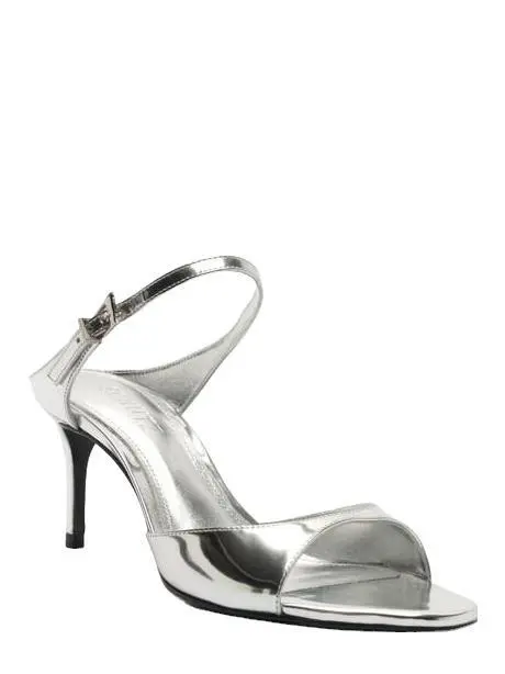 Schutz Lyra Mid Ankle Strap Sandal - Silver
