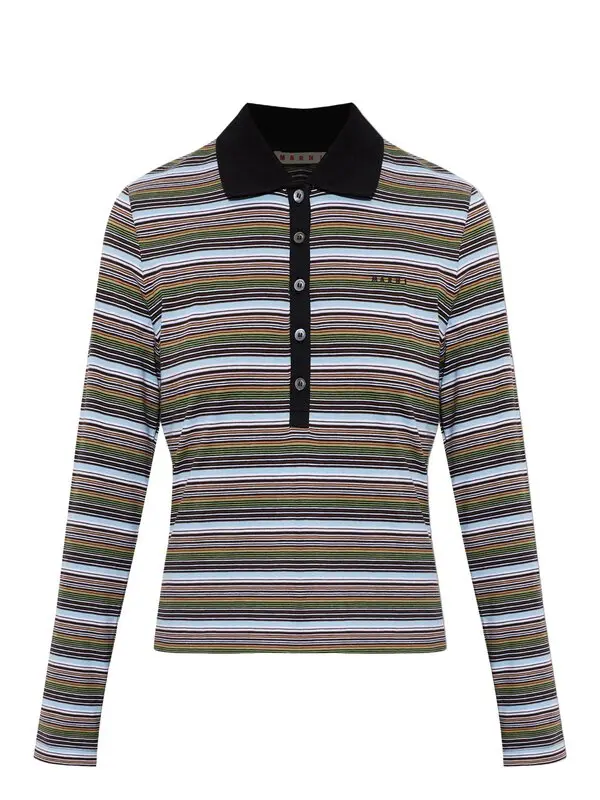 Marni Long-sleeve Striped Polo - Multicolour