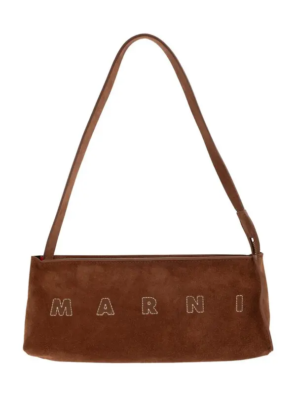 Marni Museo Bag In Suede - Brown