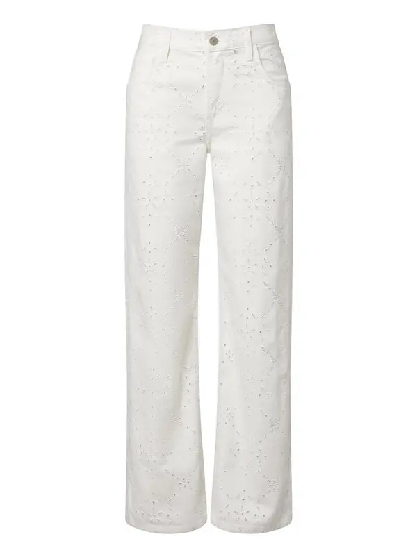 Citizens Of Humanity Lindz Broderie Anglaise Straight Jeans - White