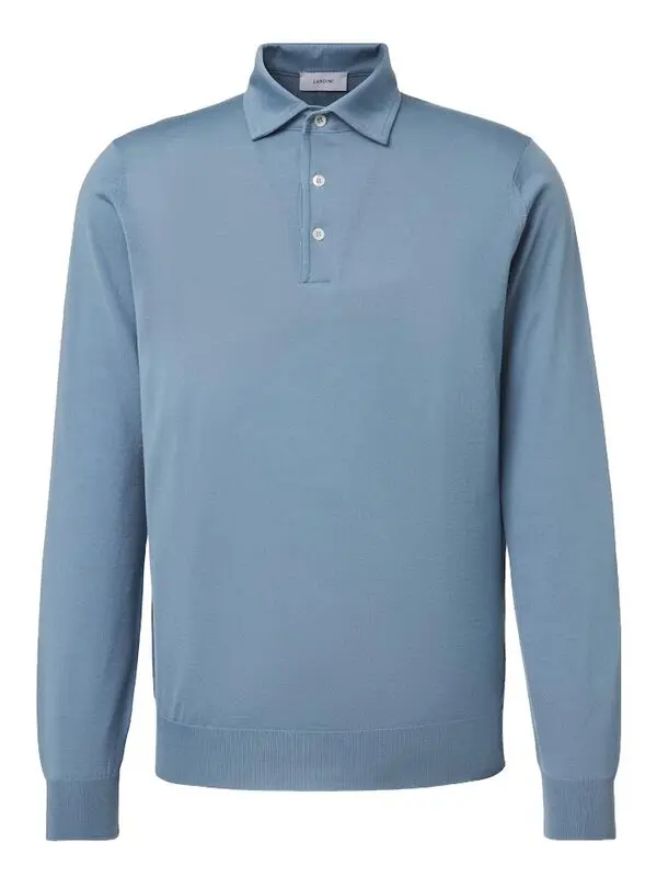 LARDINI Wool Polo Sweater - Blue