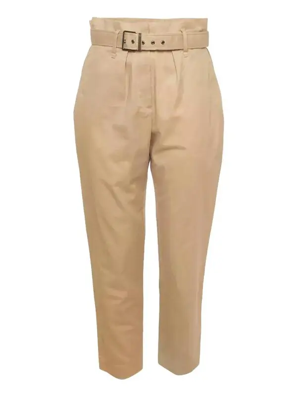 Brunello Cucinelli Belted Gabardine Trousers - Neutrals