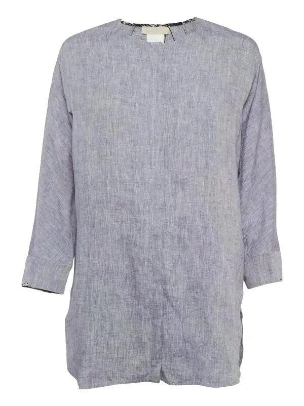 Max Mara Long-sleeved Linen Shirt - Blue