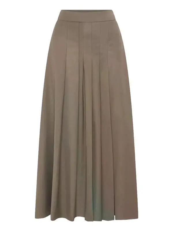 Anna Quan Sable Pleated Midi Skirt - Brown