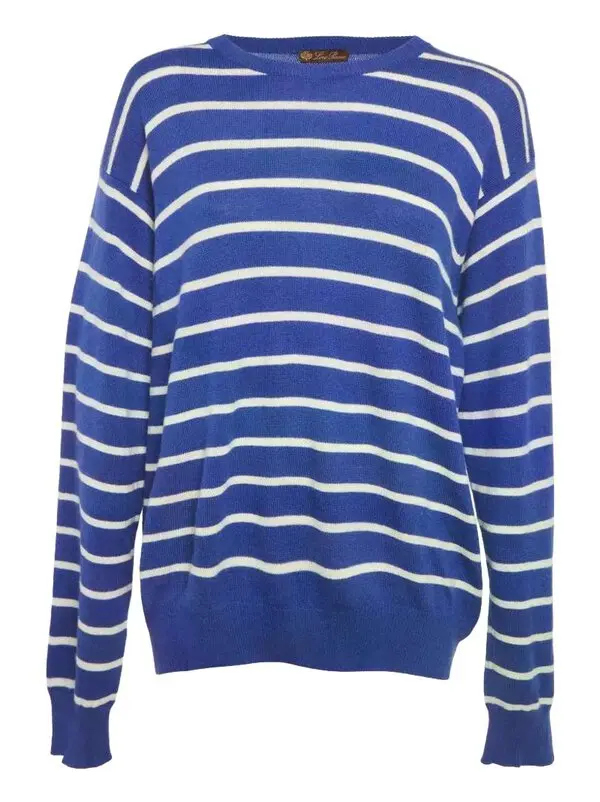 Loro Piana Striped Cashmere Sweater - Blue