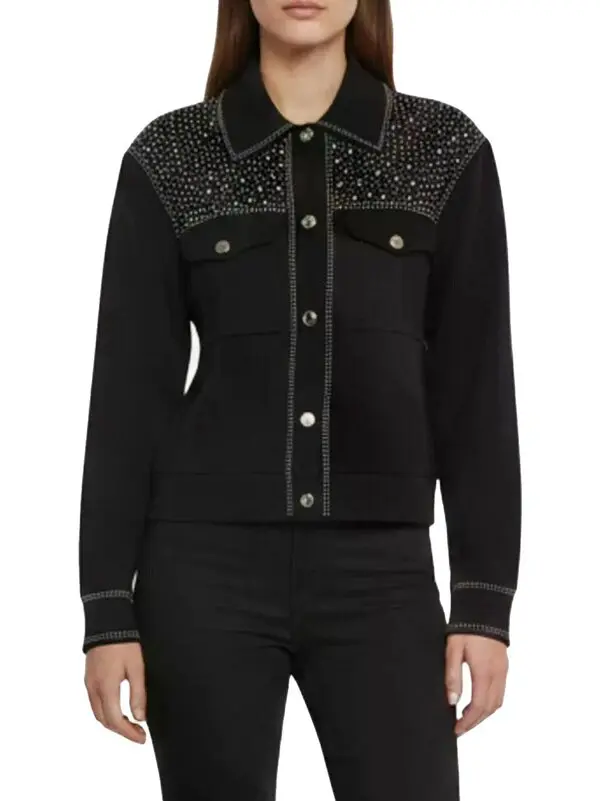 Maje Rhinestone-embellished Cardigan - Black