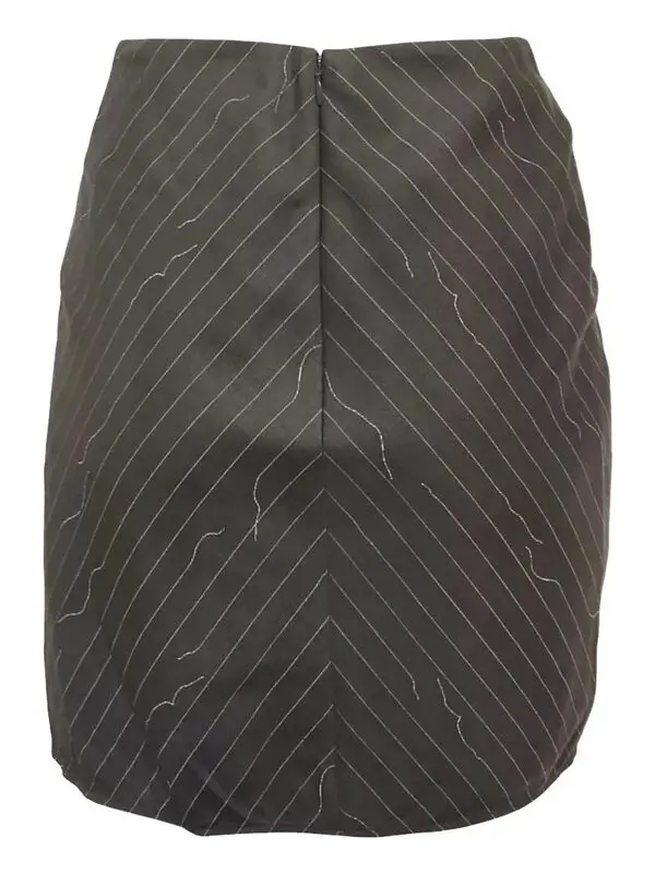 Off-White Layered Pinstripe Mini Skirt - Grey